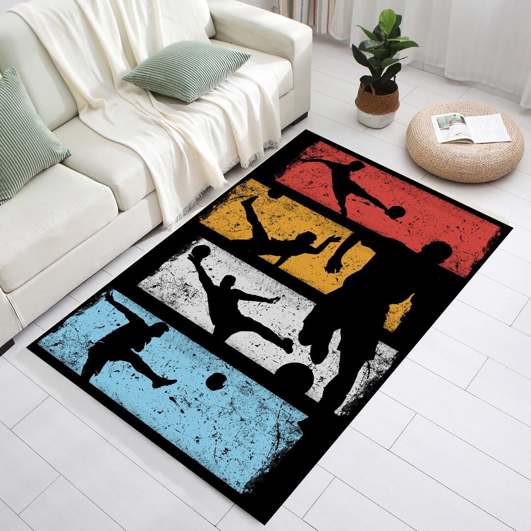Football Rug,football Decor,boys Room Rug,sports Rug,home Decor Rug ...