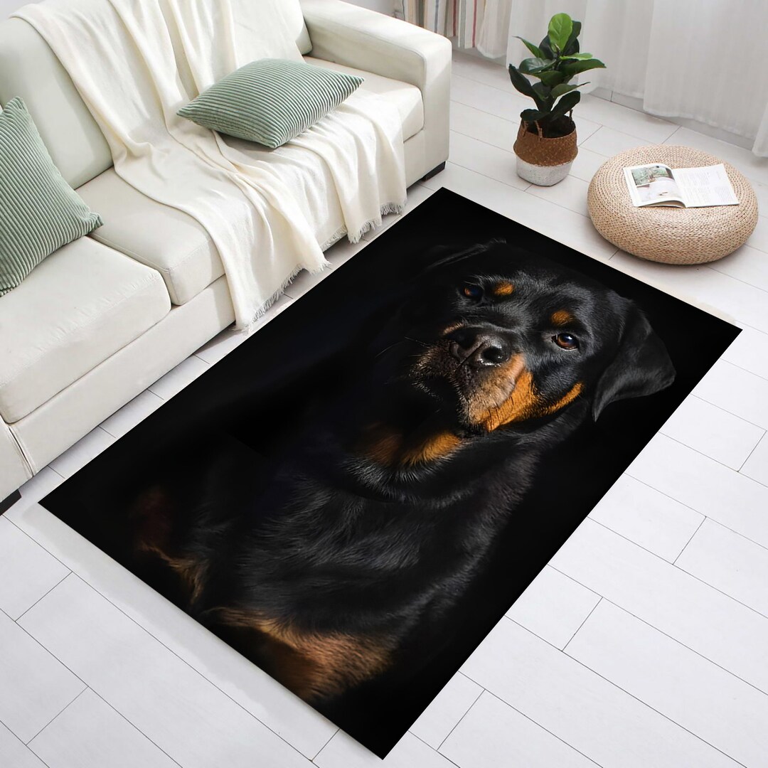 Rottweiler Dog,rottwieler, Scary Dogs, Dog Pattern Rug,black Dog Rug ...