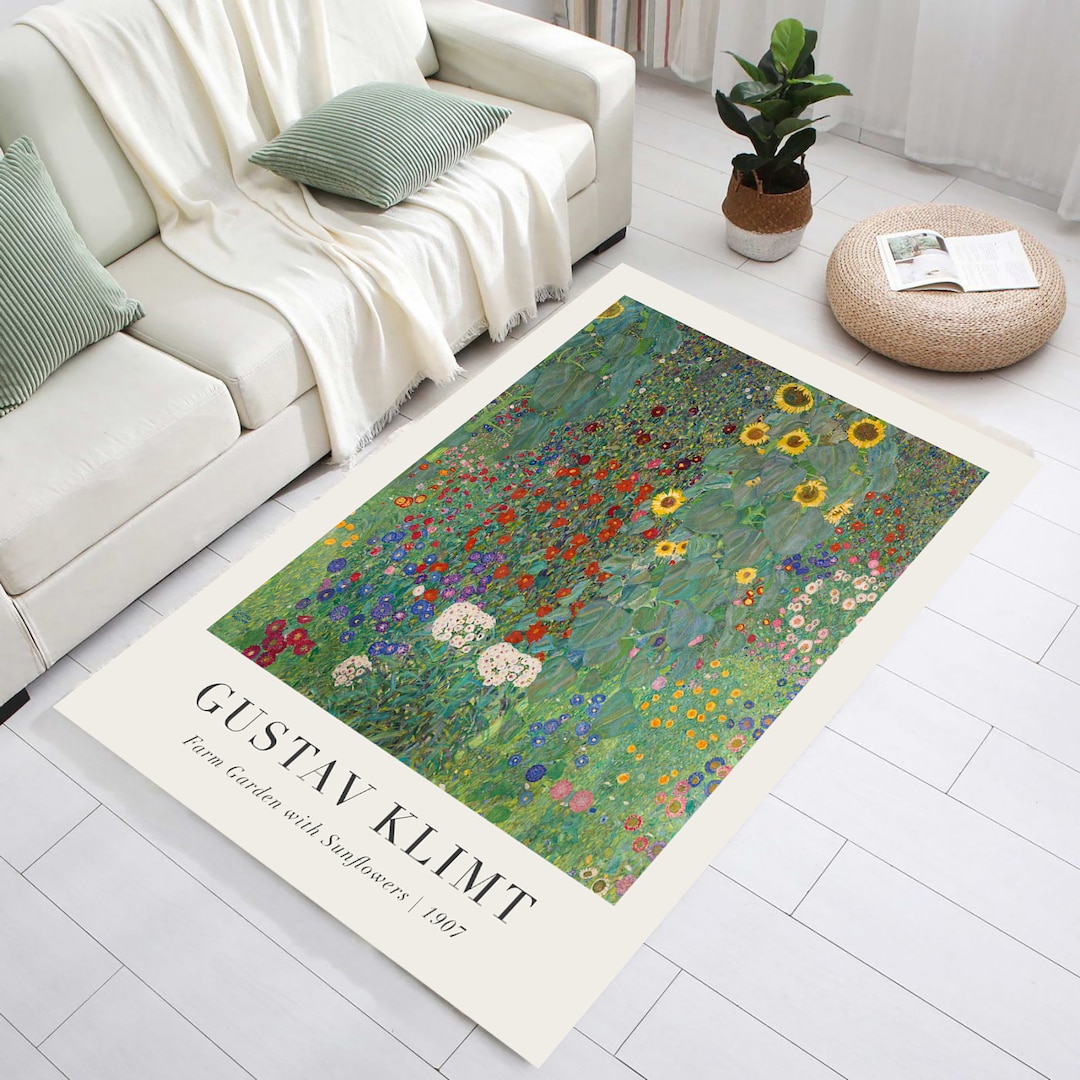 Gustav Klimt Rug ,sunflowers Rug,daisy Pattern Rug,flowers Photo ...