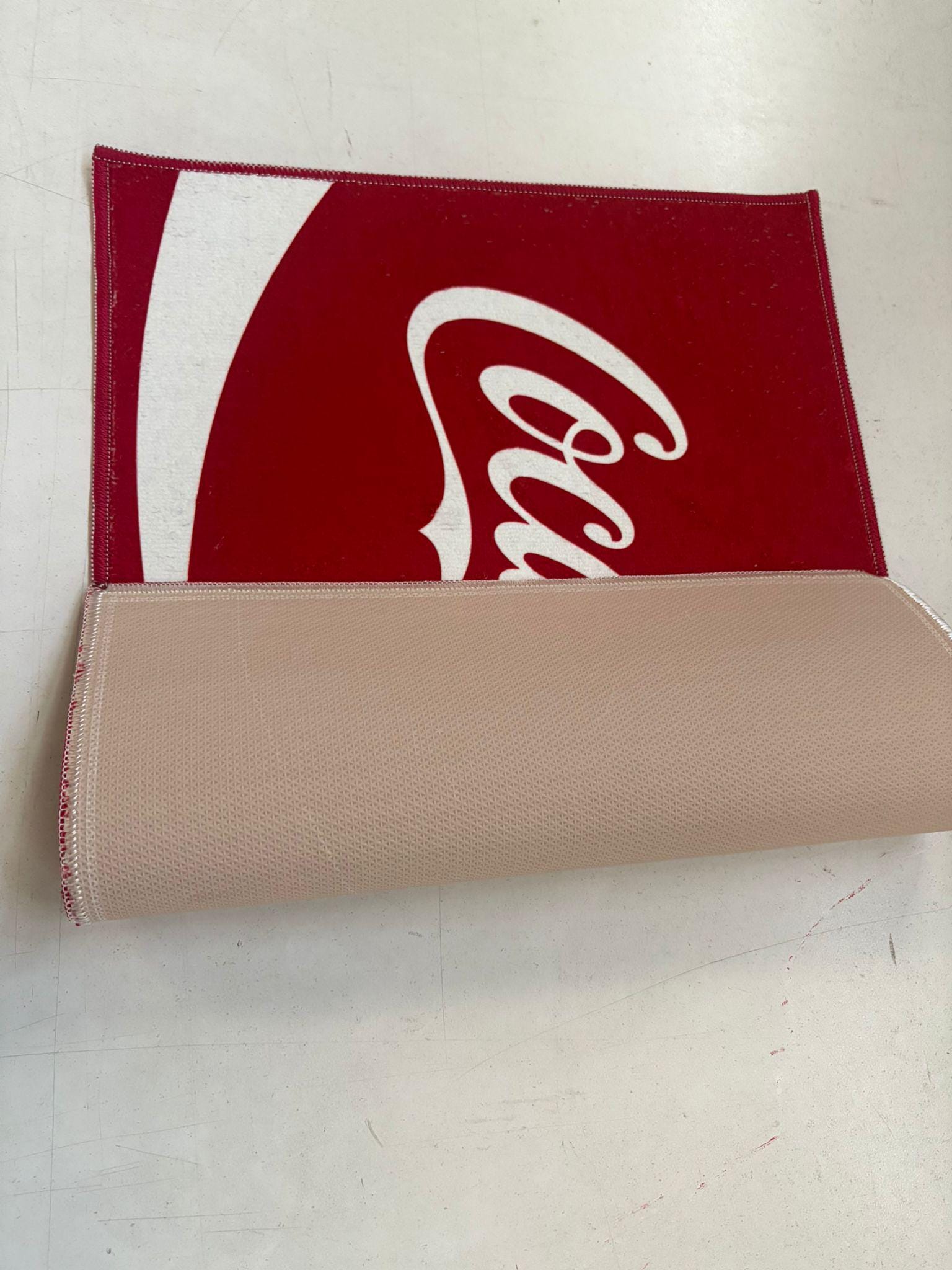 Coca-cola Pattern Rug: Kitchen Decor, Red Drink Rug - Etsy