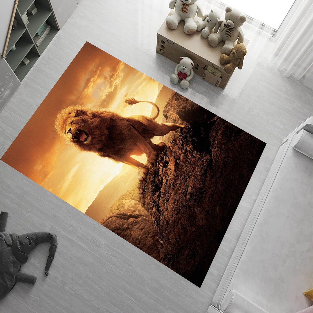 Lion Rug,lion Pattern Rug,animal Rug,kids Room Rug,king Lion Rug ...