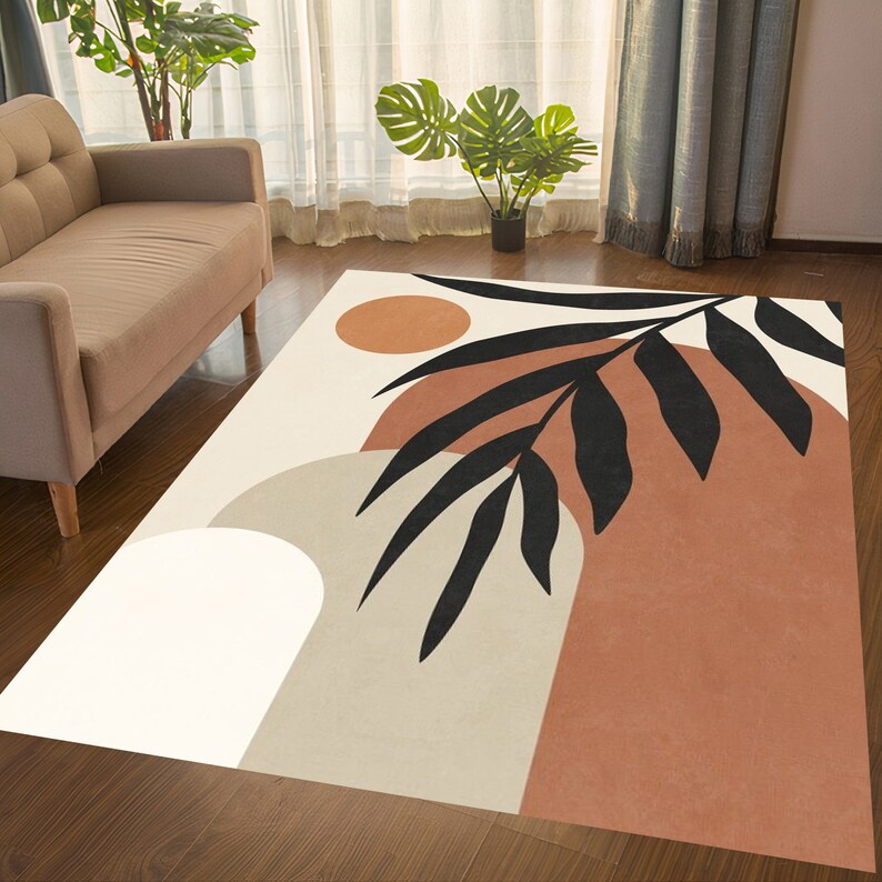 Modern Abstract Rug,creative Leaf Rug,minimalist Home Decor,minimalist ...