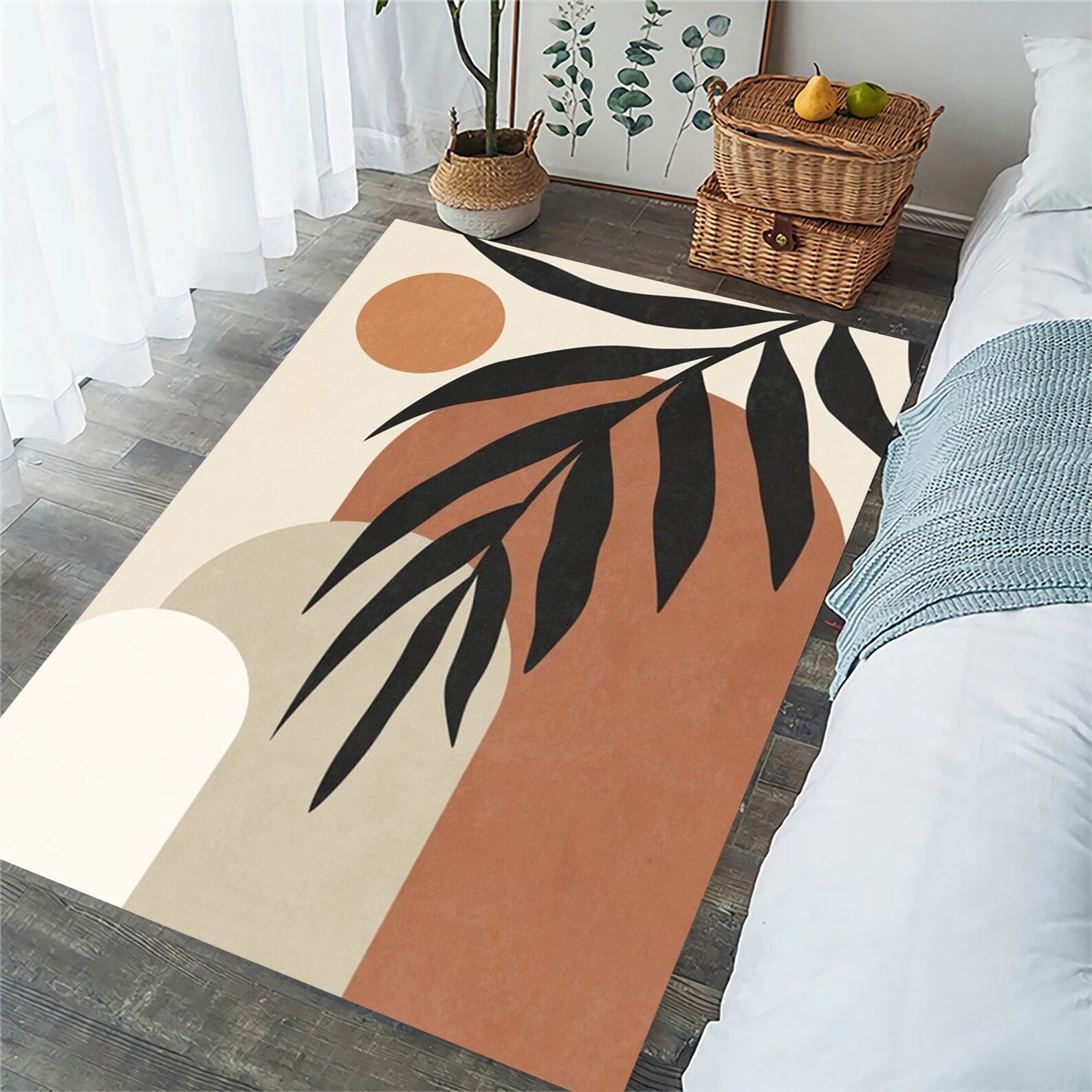 Modern Abstract Rug,creative Leaf Rug,minimalist Home Decor,minimalist ...