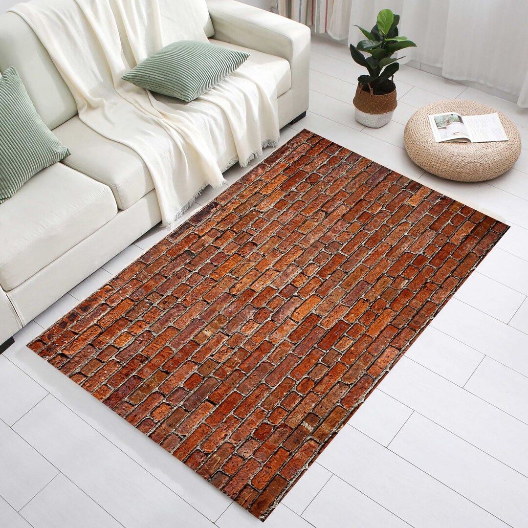 Red Rug,brick Rug,brick Pattern Rug,wall Photo Rug,outdoor Rug,living ...