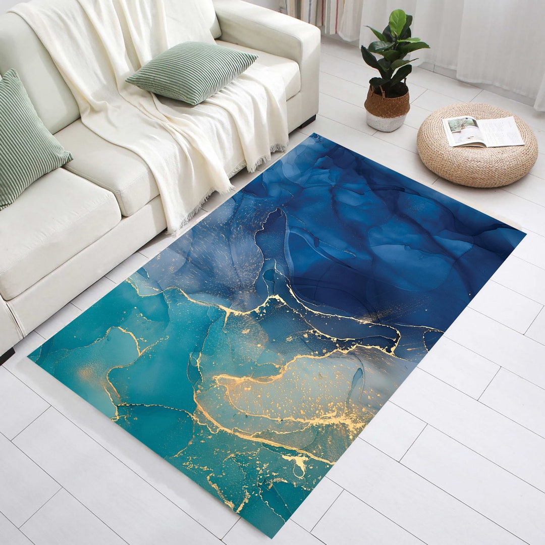 The Art of Marbling,art Rug,home Decor,colorful Rug,living Room Rug ...