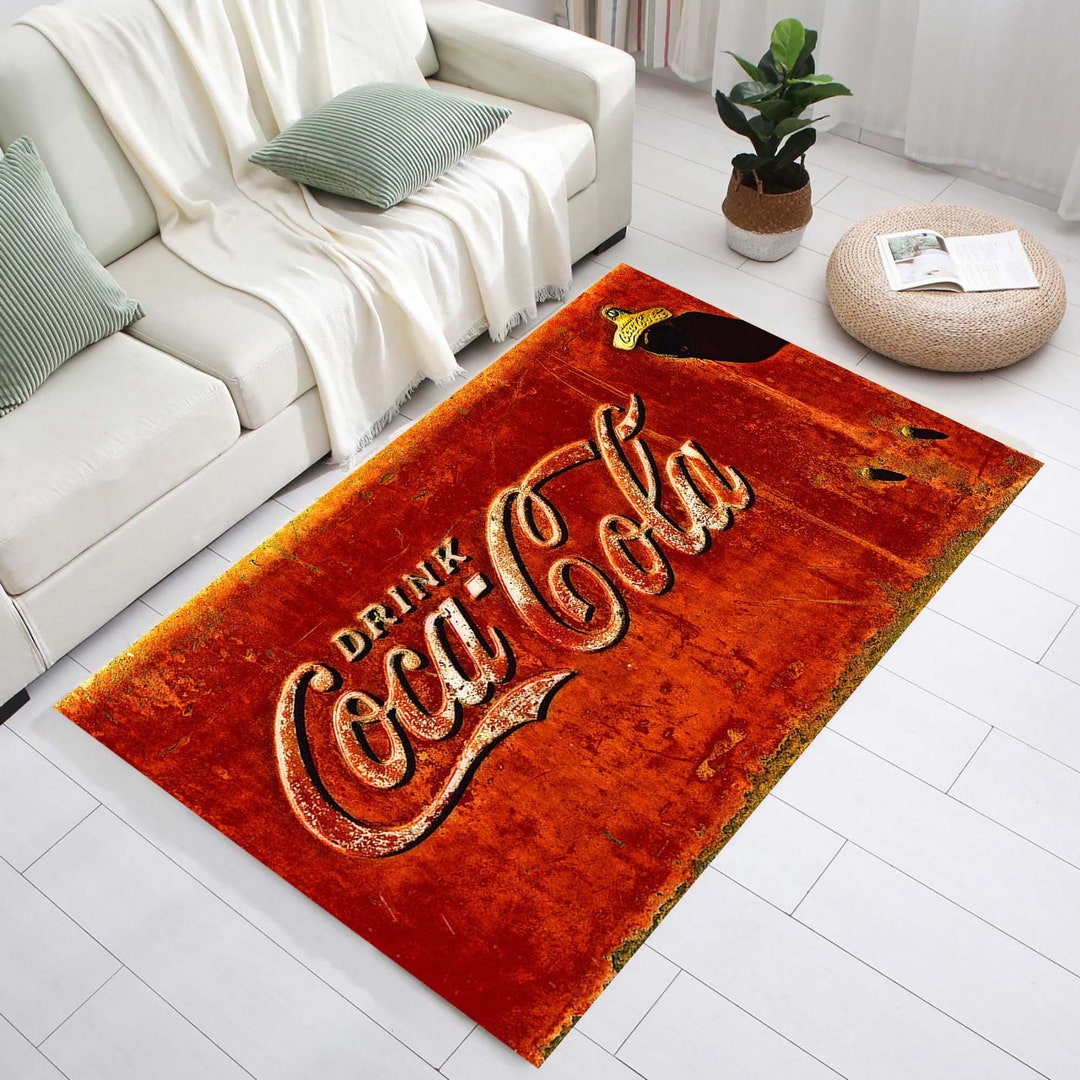 Coca Cola Area Rug: Retro Drink Pattern, Nostalgic Kitchen Decor - Etsy