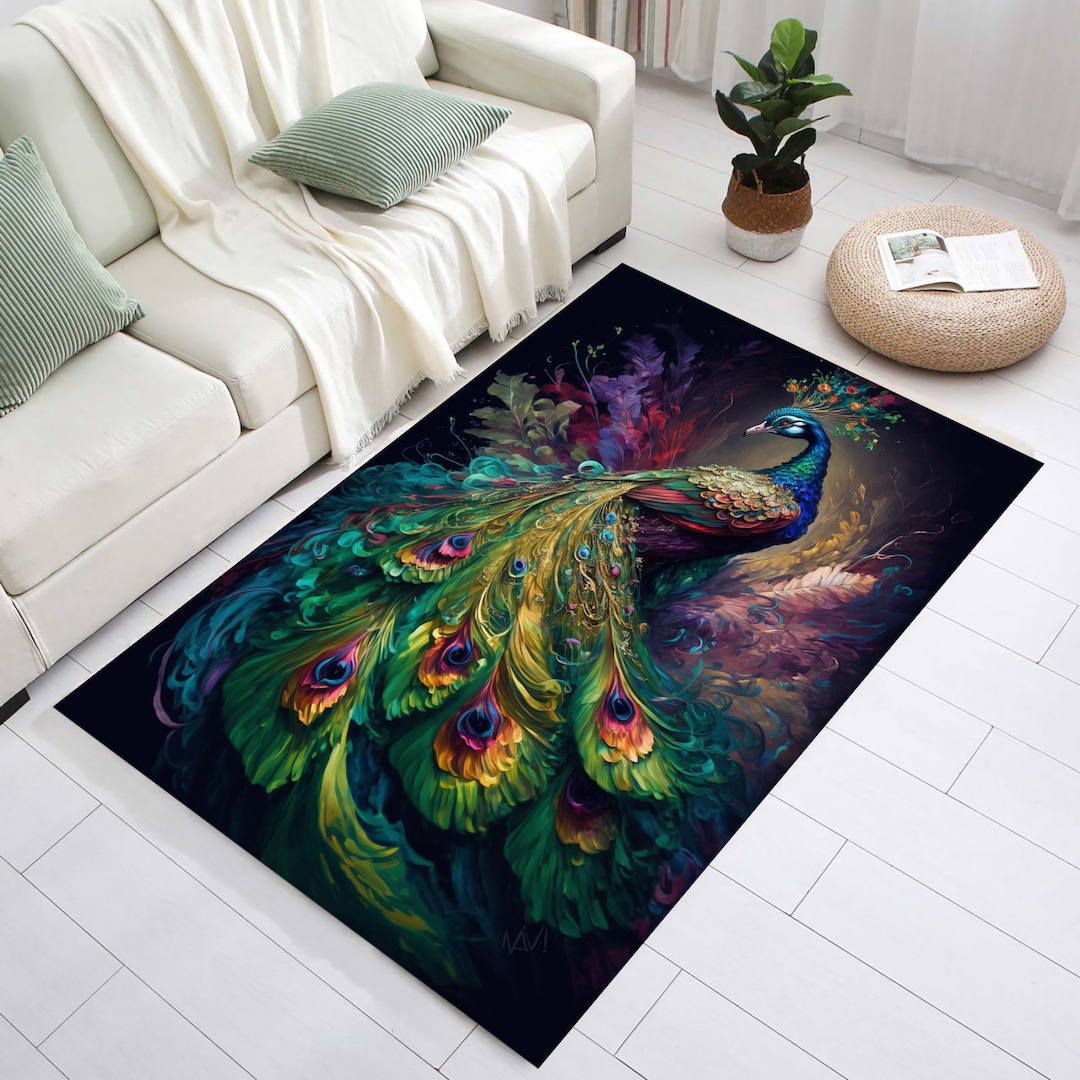 Peacock Pattern Rug,animal Pattern Rug,artlovers Rug,cute Rug,home ...