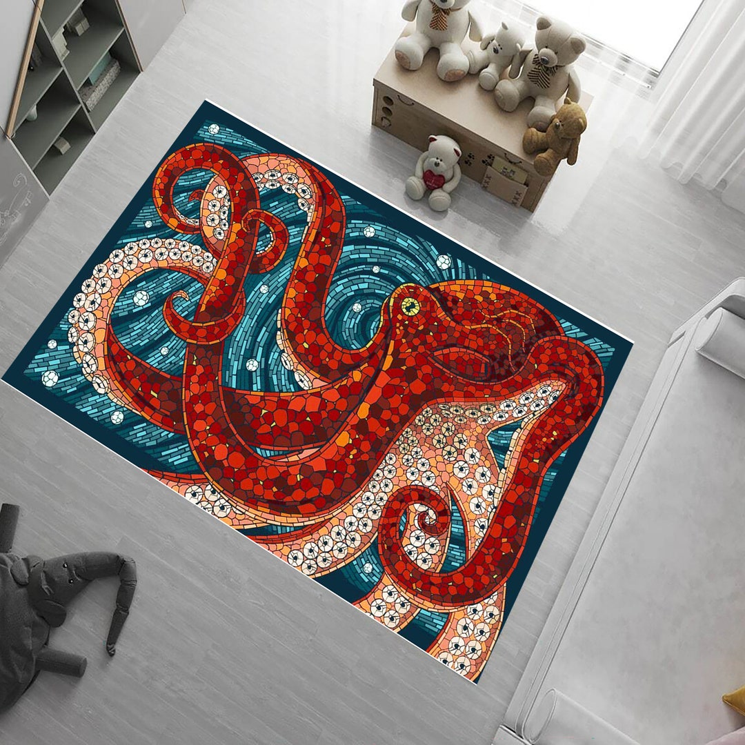 Under the Sea Rug,ocean Rug,animal Rug,octopus Rug,sea Rug,blue Rug ...