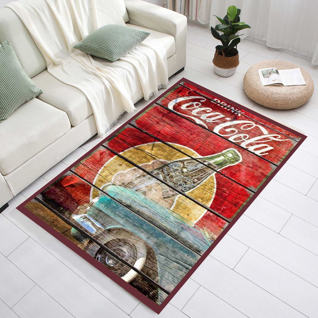 Coca Cola Rugs,retro Rugs,cola Pattern Rugs,christmas Gifts,drink Rugs ...