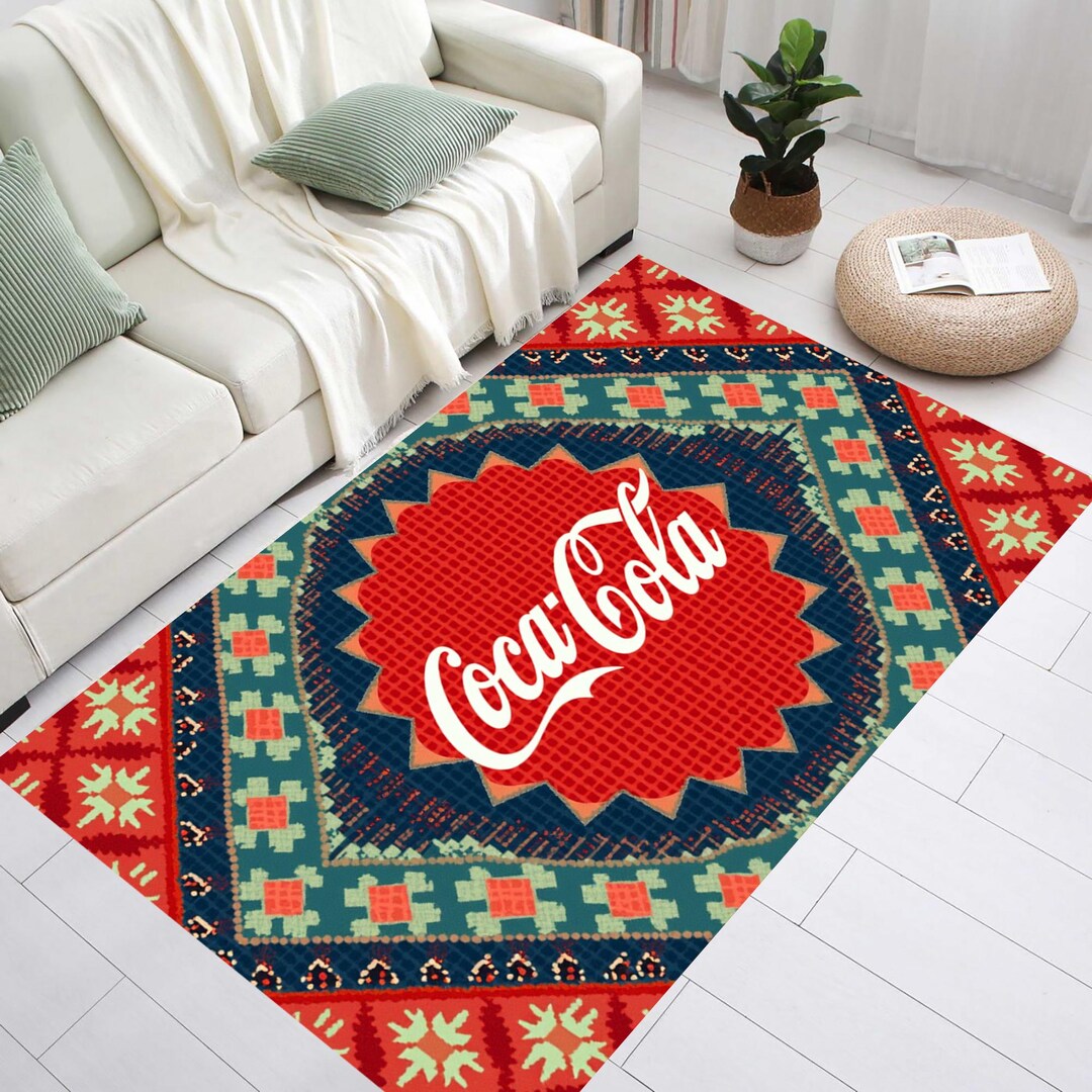 Coca Cola Rug: Ethnic Style Living Room Polyester Rug - Etsy