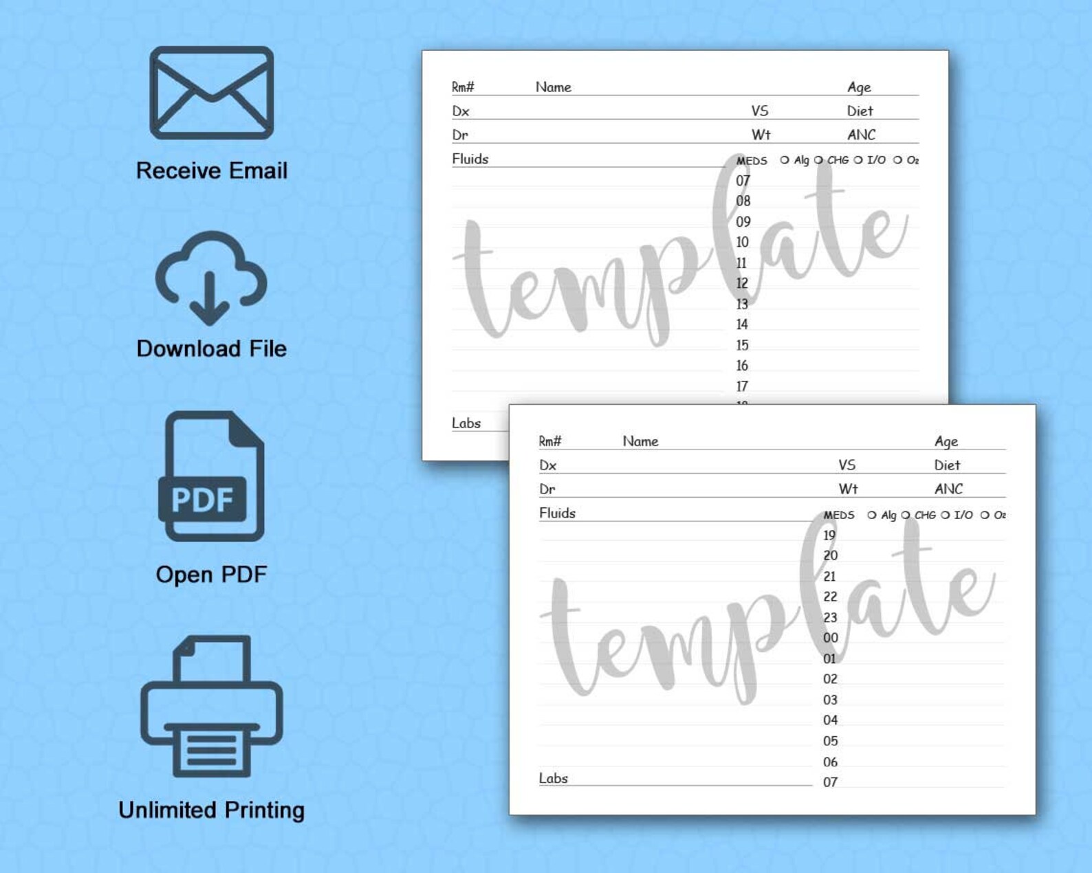 Basic Nursing Brain, Report Sheet, Medical Surgical, Multiple Patients ...
