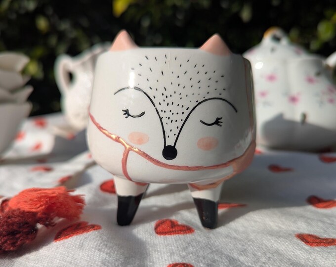Kintsugi "coquette Fox Planter" - Etsy