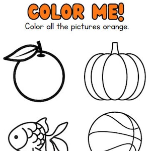 Color Me Worksheets for Kids - Digital Download - Etsy