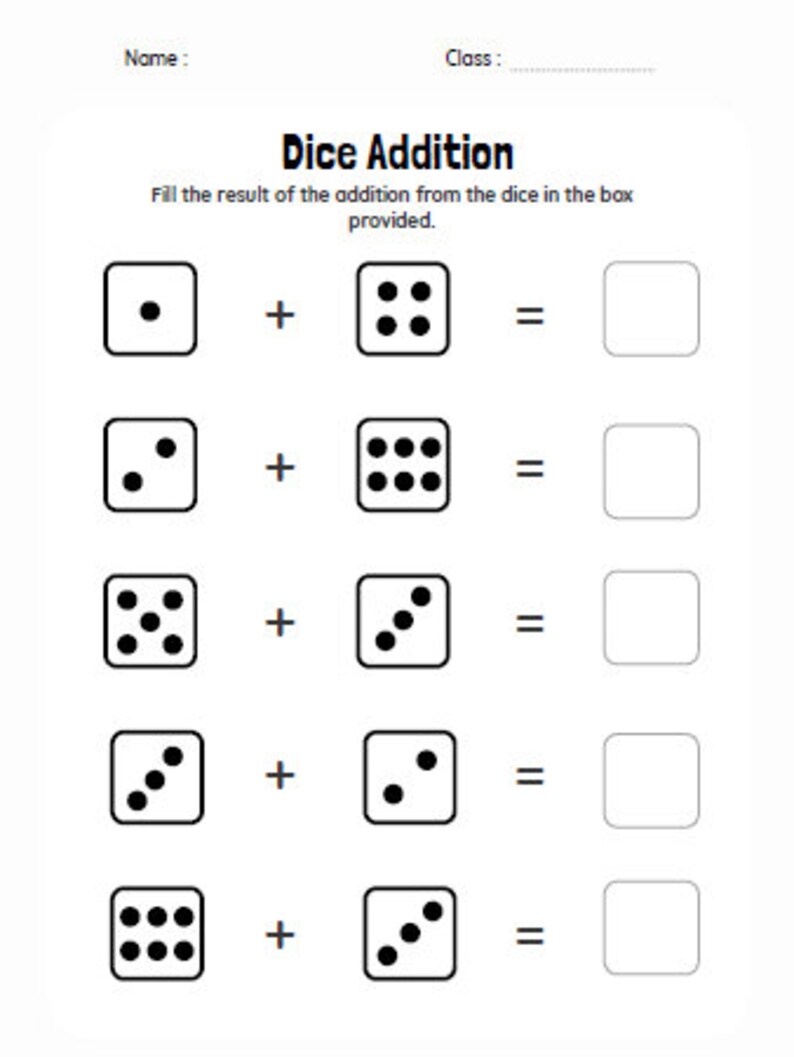 Fun and Educational Children's Printable Worksheets Number Matching ...