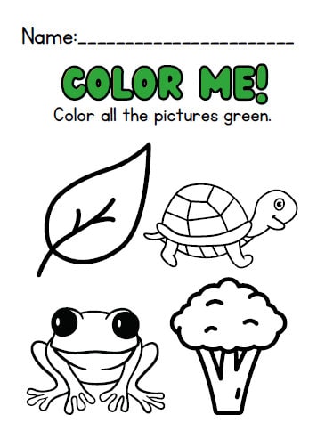 Color Me Worksheets for Kids - Digital Download - Etsy