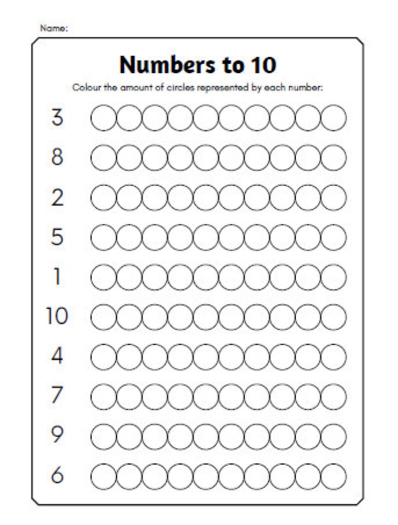 Fun and Educational Children's Printable Worksheets Number Matching ...