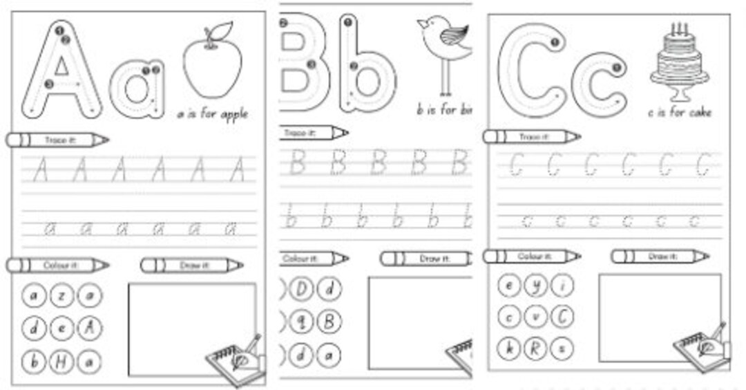 Educational Letter Learning A-Z Tracing Pages for Kids - Etsy