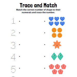 Fun and Educational Children's Printable Worksheets - Number Matching ...