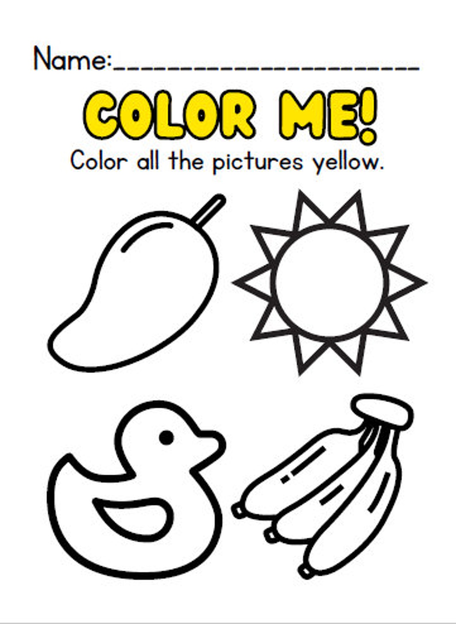 Color Me Worksheets for Kids Digital Download - Etsy