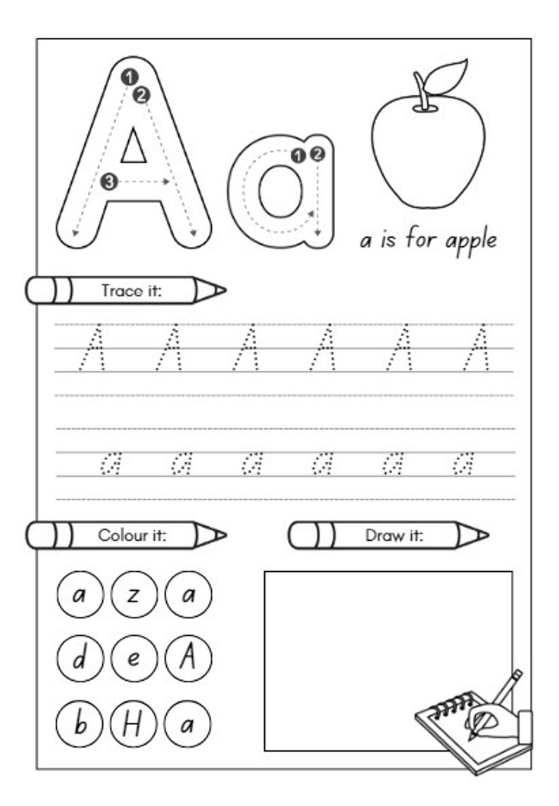 Educational Letter Learning A-Z Tracing Pages for Kids - Etsy