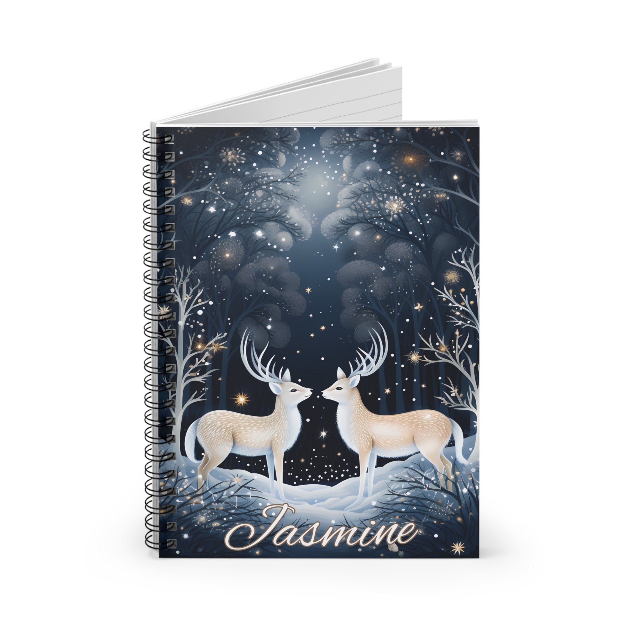 Personalized Spiral Notebook, Spiral Journal, Winters Night Journal ...