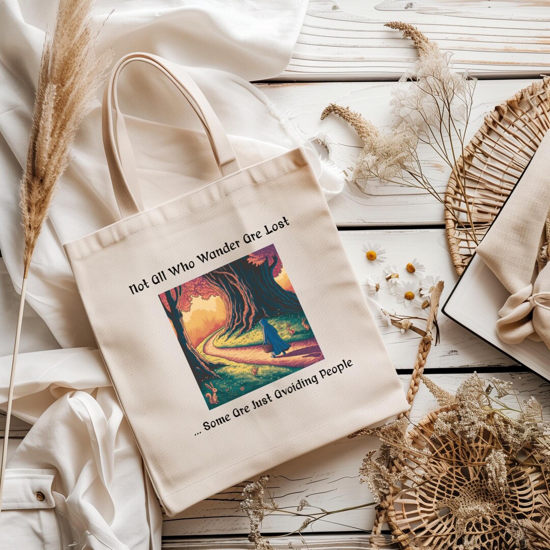 Funny Introvert Cottagecore Tote Bag, Quirky Recluse Shopping Bag ...