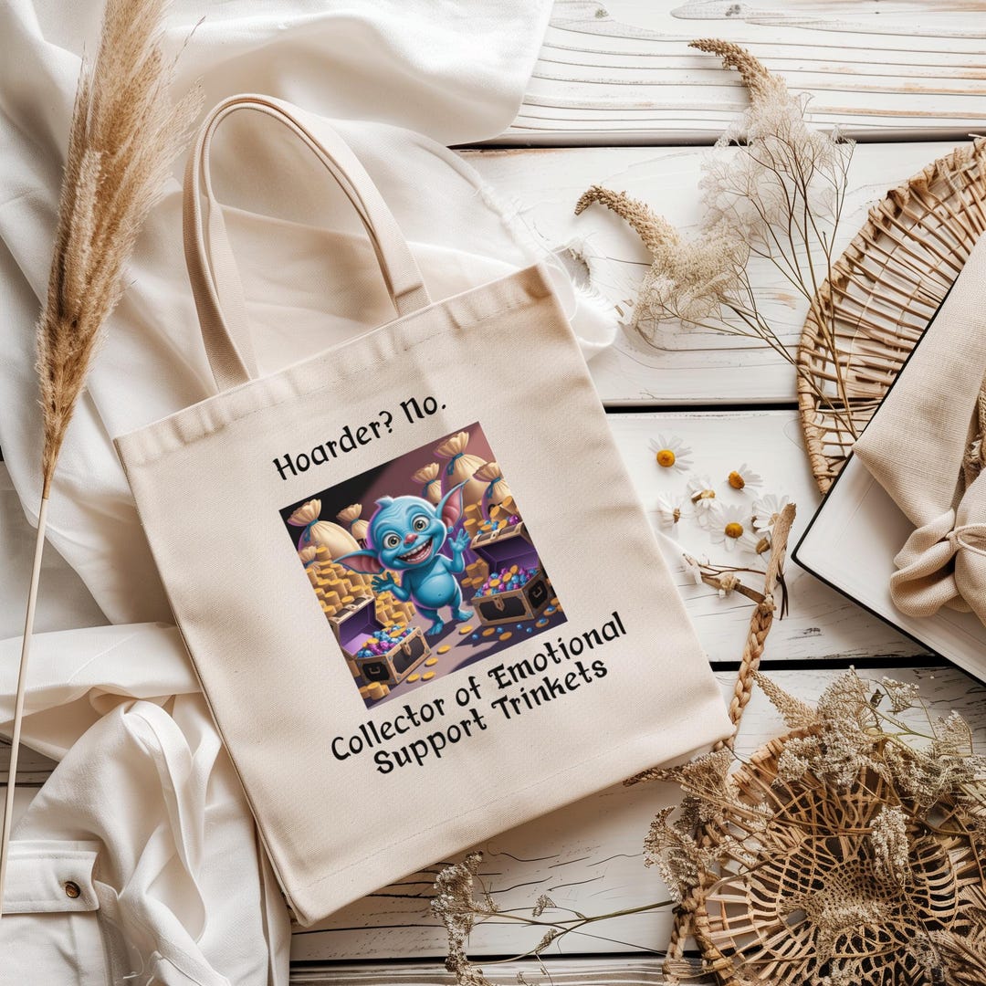 Funny Goblin Tote Bag, Hoarding Humor, Reusable Shopping Bag, Eco ...