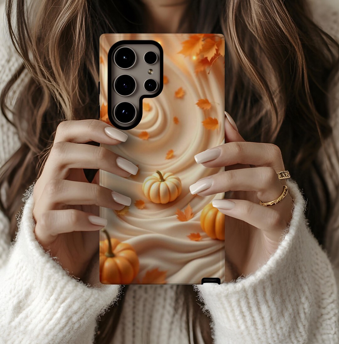 Fall Phone Case, Autumn Leaves Pumpkin Aesthetic Samsung Cover, Cozy ...