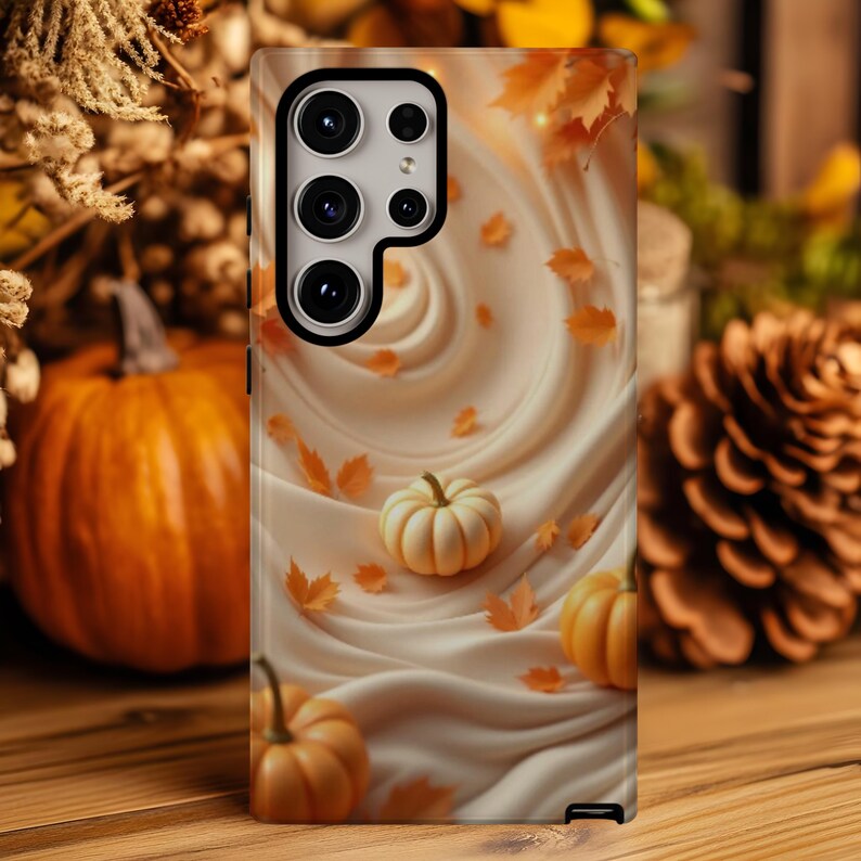Fall Phone Case, Autumn Leaves Pumpkin Aesthetic Samsung Cover, Cozy ...