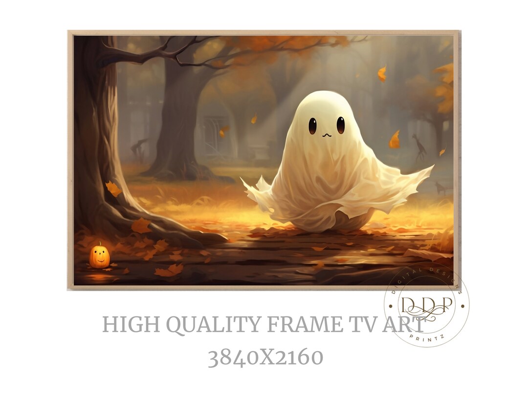 Cute Ghosts Frame TV Art Ghosts Vintage Fall Painting Spooky - Etsy