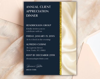 Annual Client Appreciation Dinner Party Invitation Editable Template ...