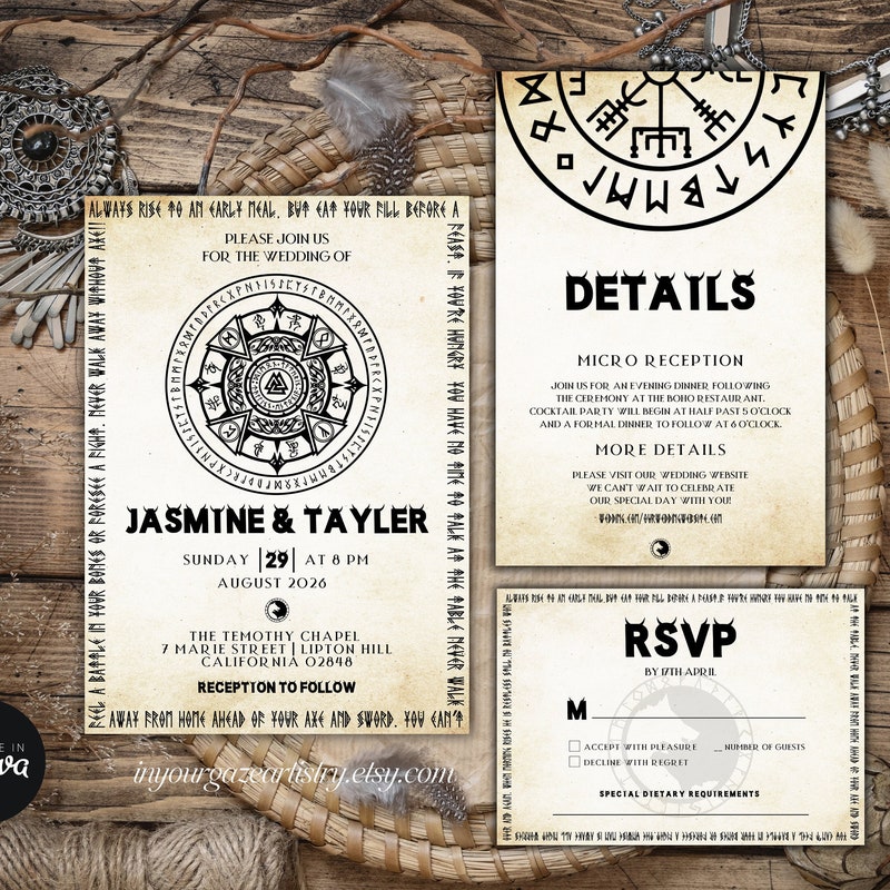 Viking Wedding Invitations - Etsy