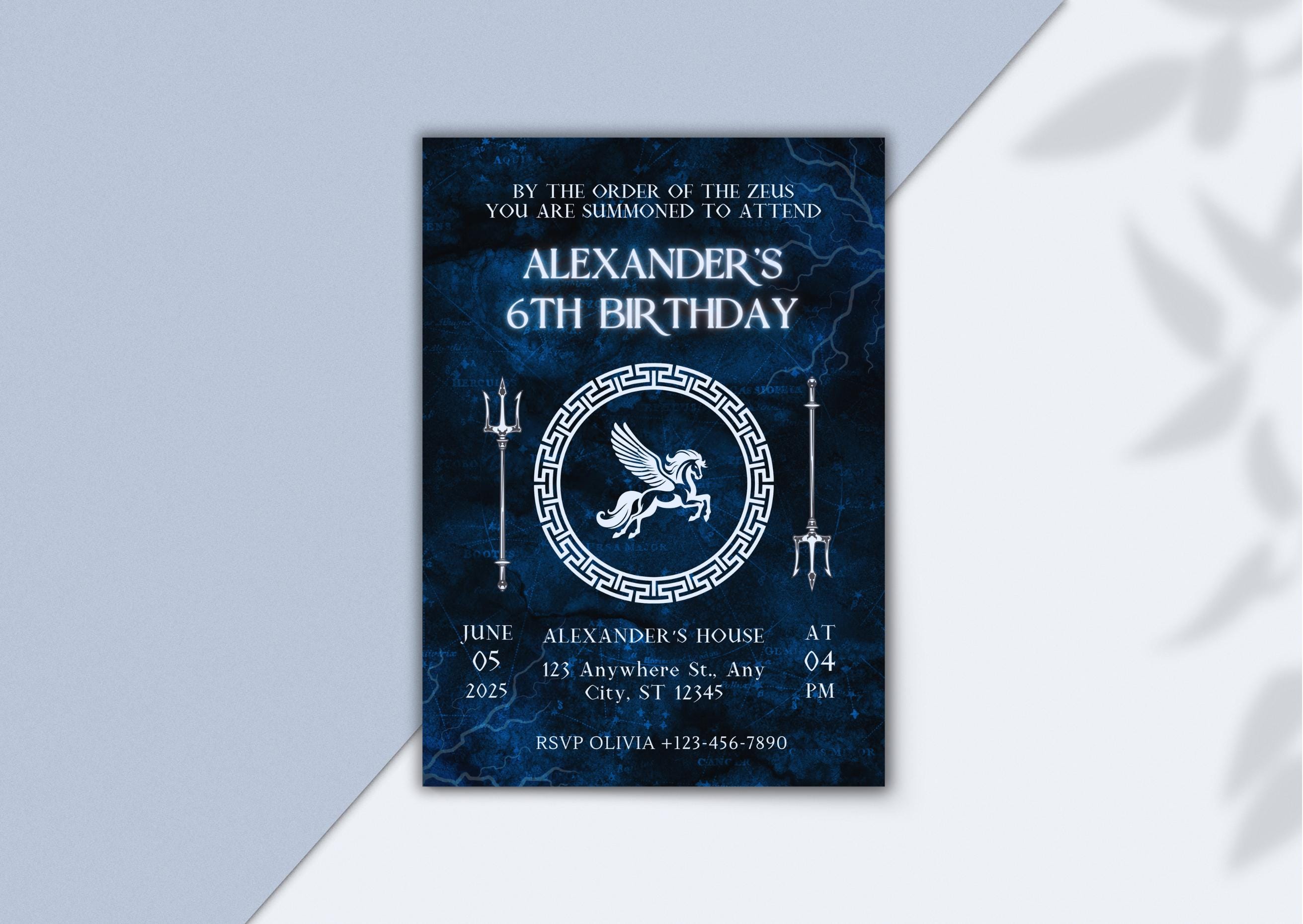 Percy Jackson Camp Half-blood Inspired Birthday Invitation | Nautical ...
