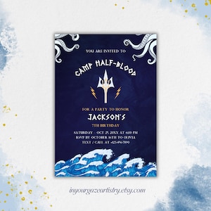 Percy Jackson Camp Half-blood Inspired Birthday Invitation | Nautical ...