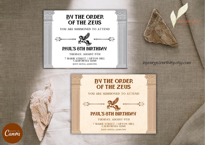 Vintage Percy Jackson Camp Half-blood Inspired Birthday Invitation ...