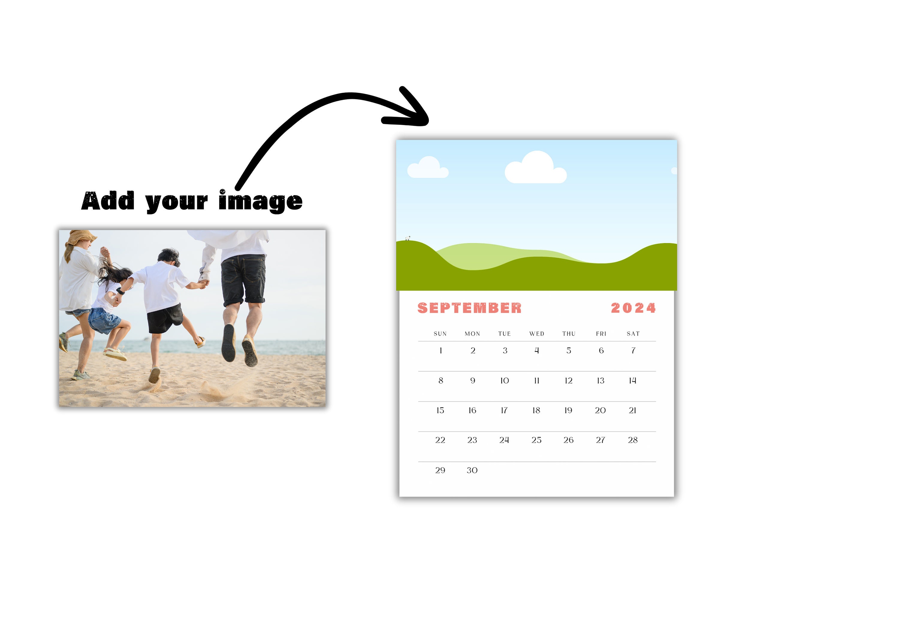 2024 Calendar, Editable and Printable Digital Template, Canva, Instant ...