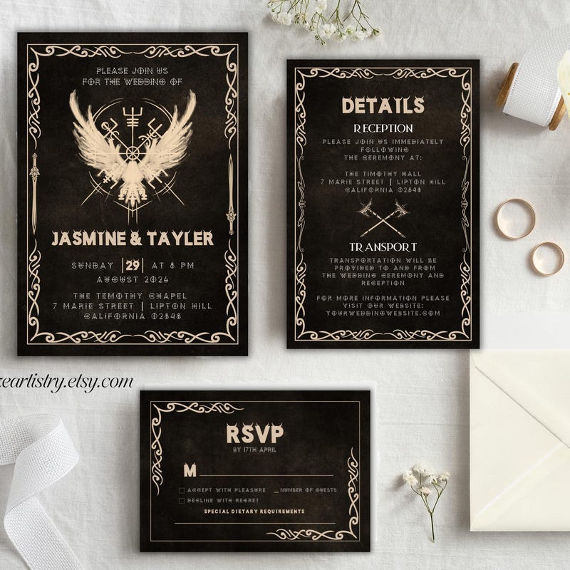 Viking Wedding Invitations - Etsy