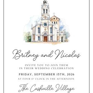 Chapel Wedding Invitation Set Template, Editable Christian Wedding ...