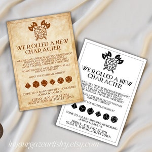 Dnd Baby Shower Invitation Template, Video Game Baby Shower, Nerdy Baby ...