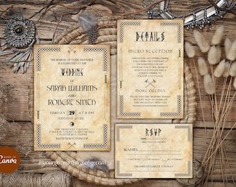 Medieval Norse Viking Wedding Invitation Set - Etsy