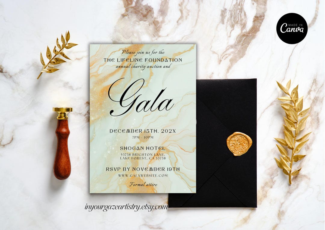 Elegant Gala Invitation Template, Formal Corporate Invites Printable ...