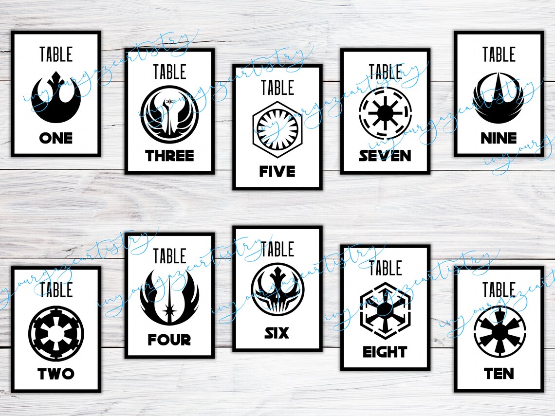 Sci Fi Wedding Table Numbers Template, Printable Table Numbers, Wedding ...