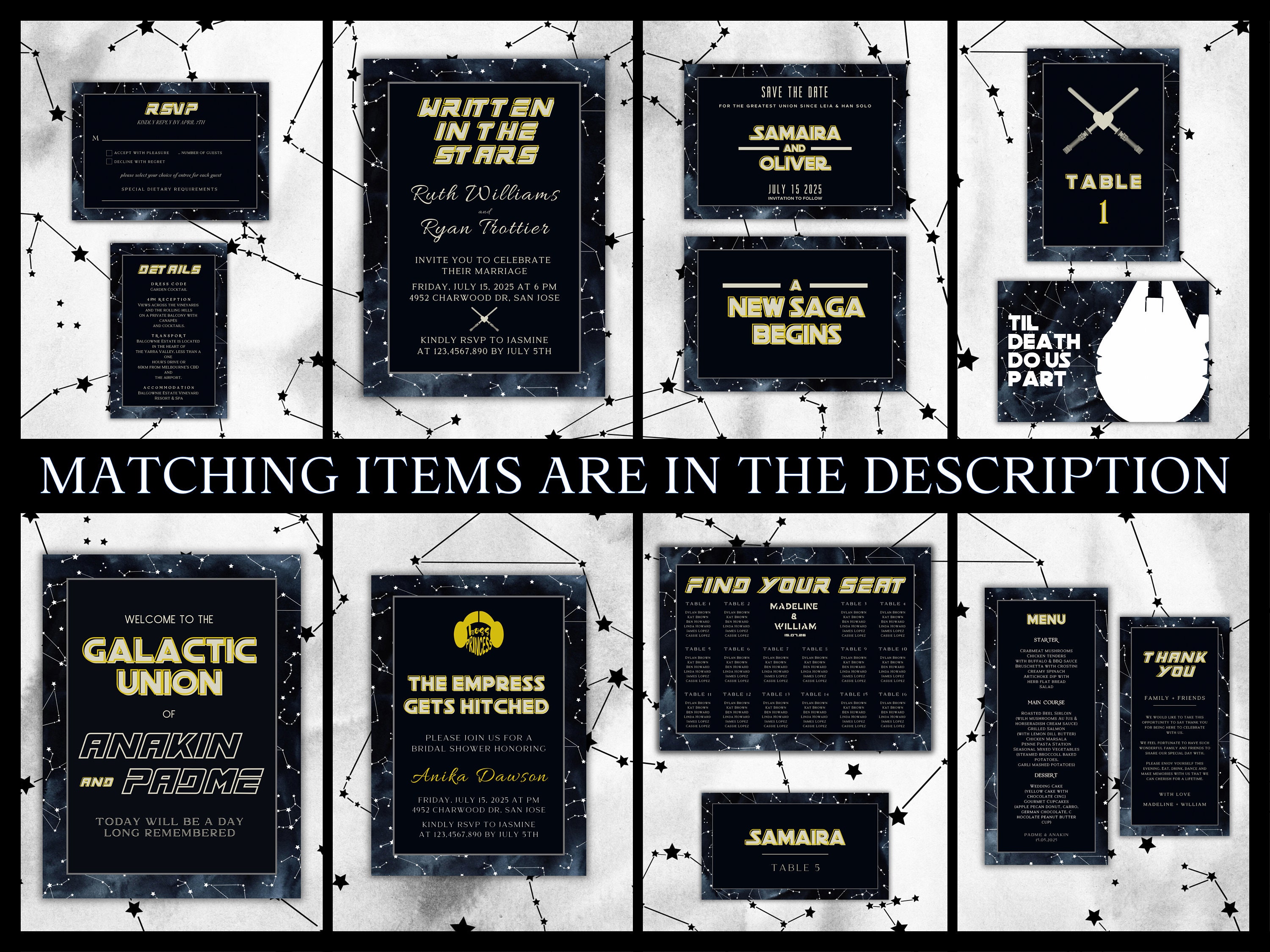 Galactic War Themed Table Number, Printable Table Numbers, Wedding ...
