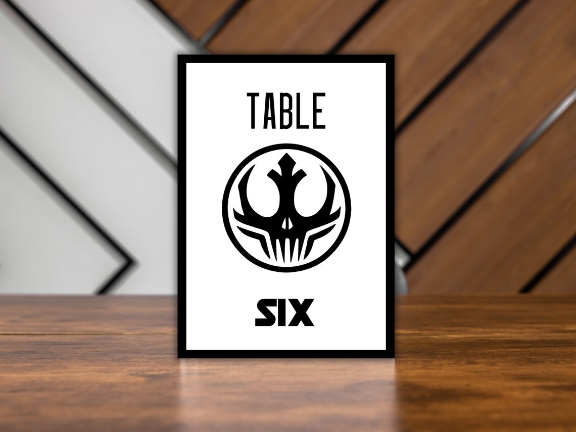 Sci Fi Wedding Table Numbers Template, Printable Table Numbers, Wedding ...
