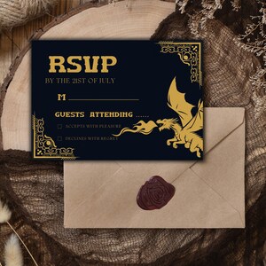 DND Wedding Invitation Set, Medieval Wedding Invitation, Details and ...