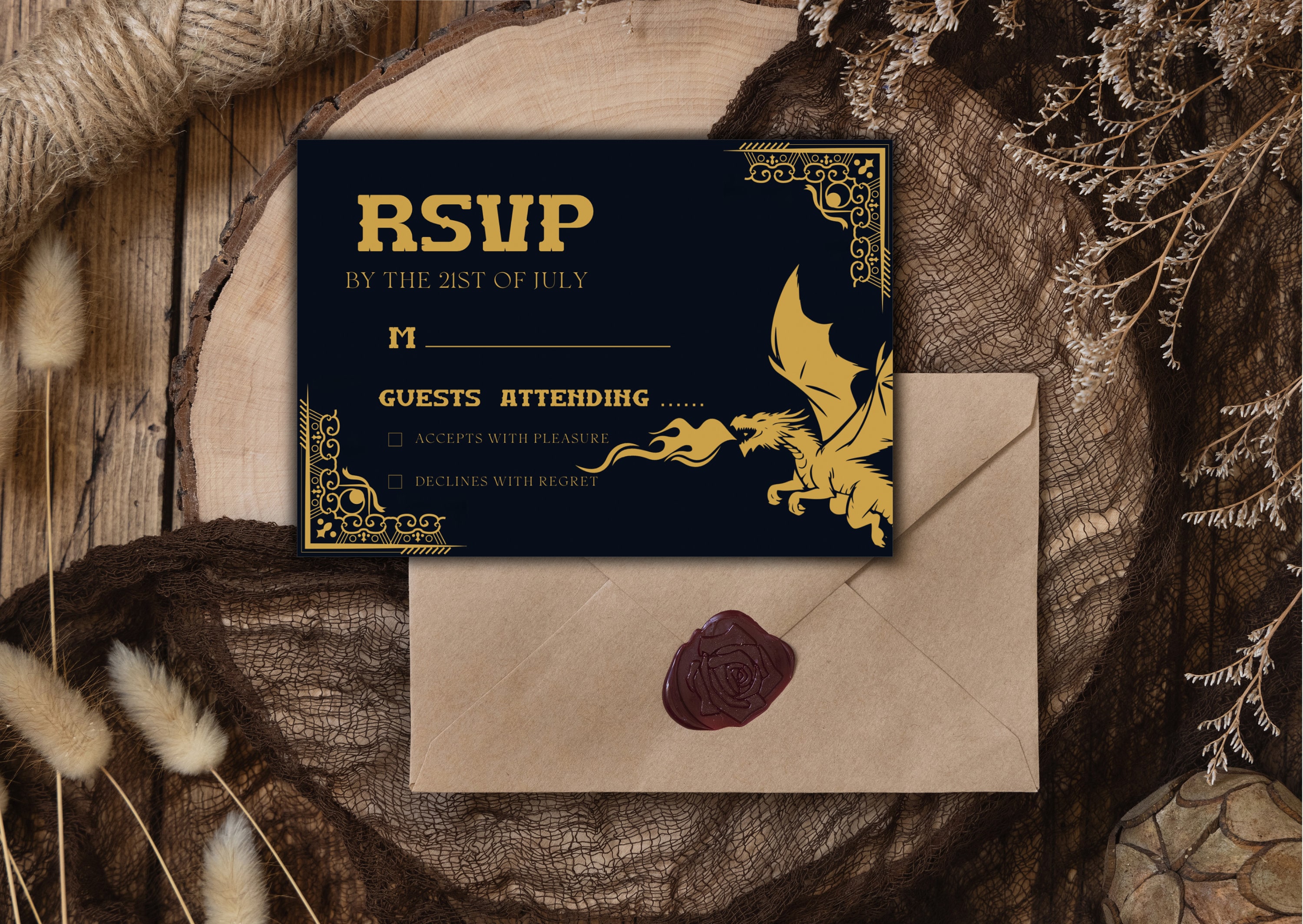 DND Wedding Invitation Set, Medieval Wedding Invitation, Details and ...