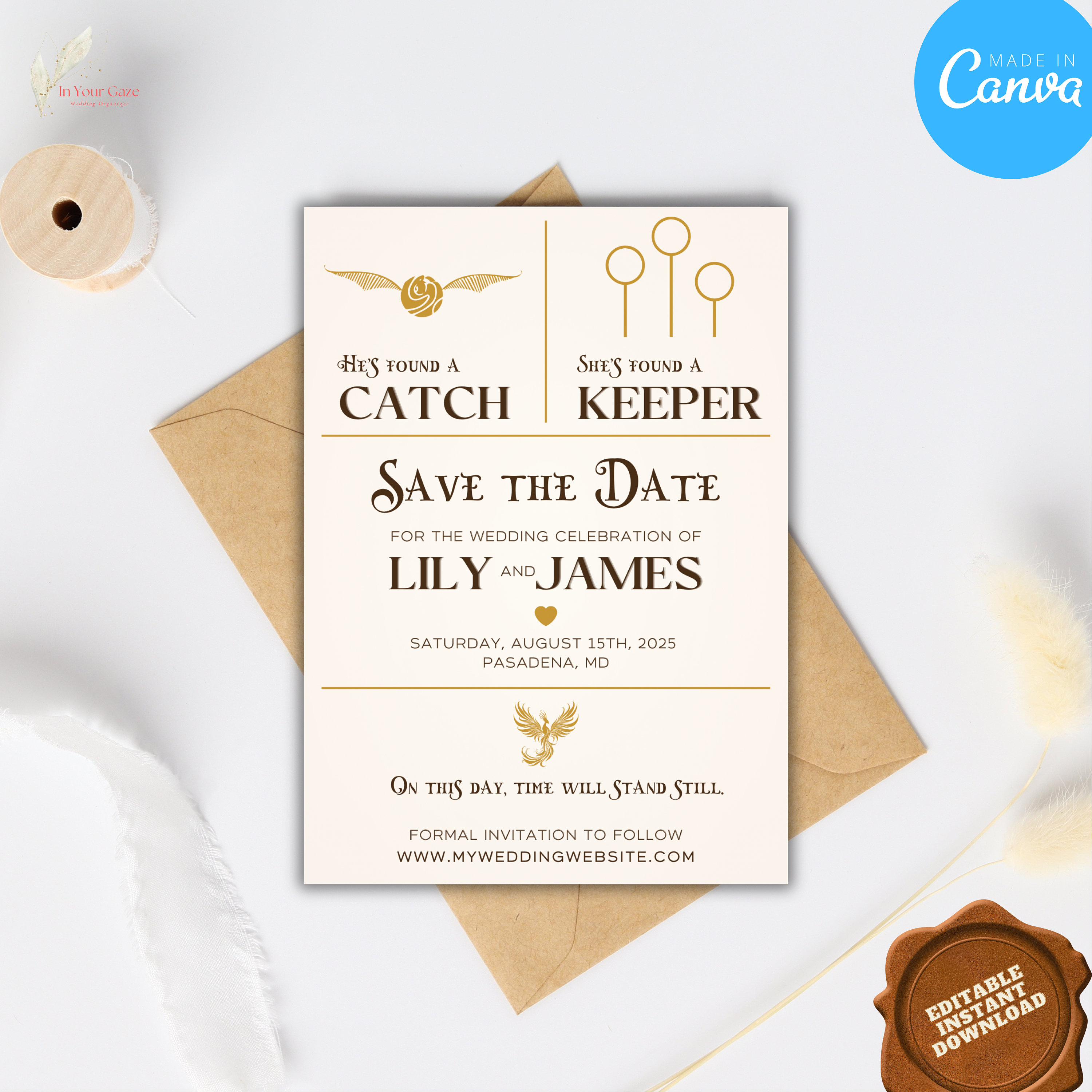 Wizard Save the Date Template, Wizard Game Wedding Invitation, Magical ...