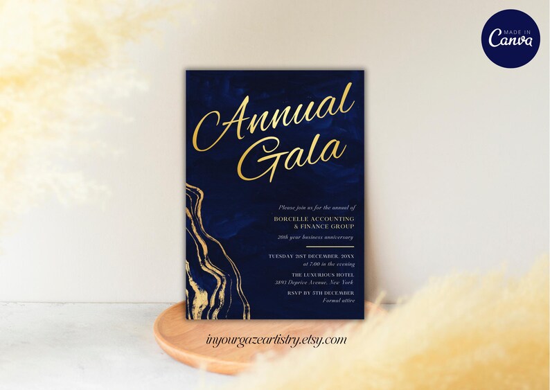 Editable Gala Invitation, Gala Party, Corporate Invite, Fundraiser ...