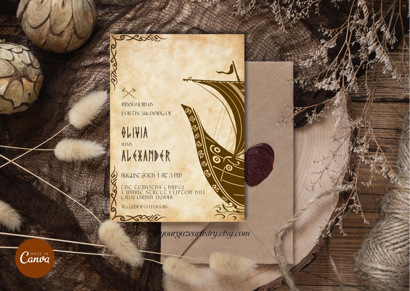 Norse Ravens Wedding Invite - Viking Wedding Invitation Template ...