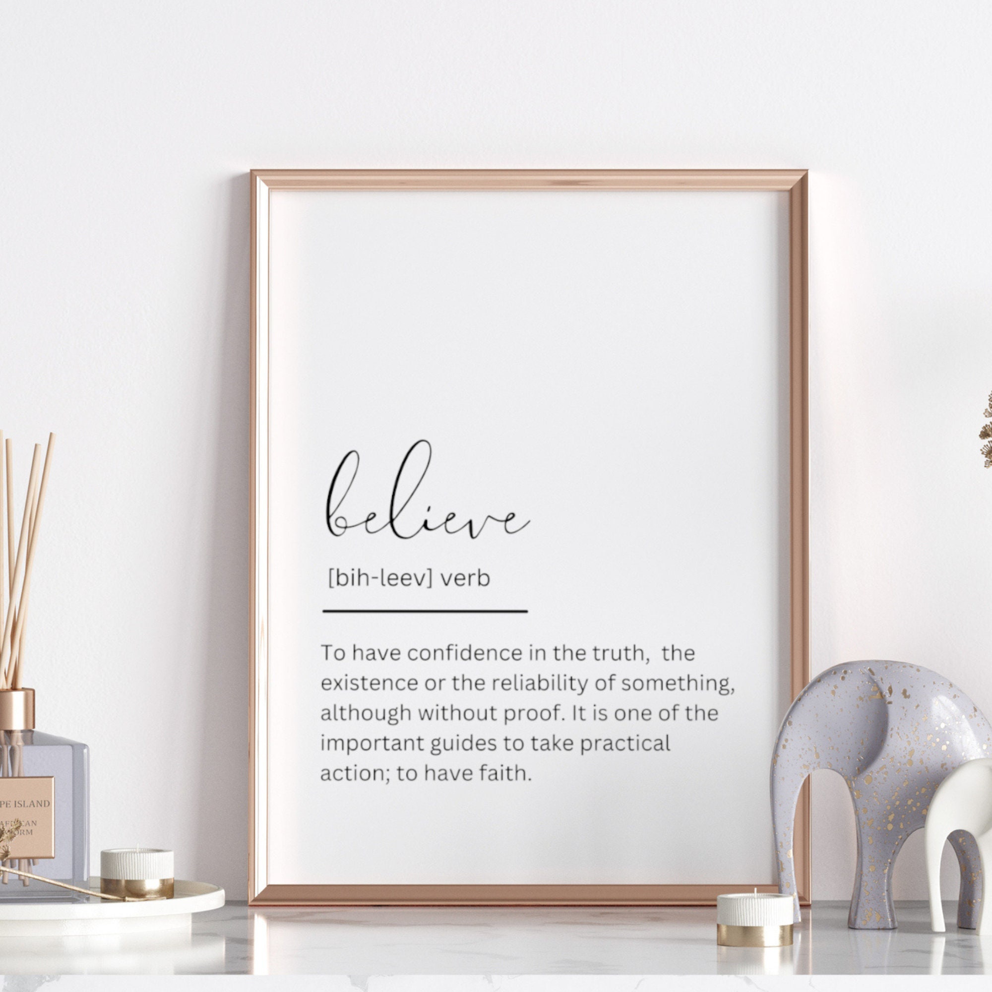 Believe Definition Print, Believe Wall Art, Definition Printables ...